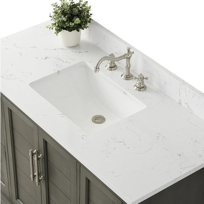 Modena , 48" Silver Grey Freestanding Bathroom Vanity with Stone Count — Construction ...