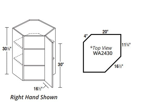 30" High Angle Corner Wall Cabinet — Construction Commodities Supply Inc.