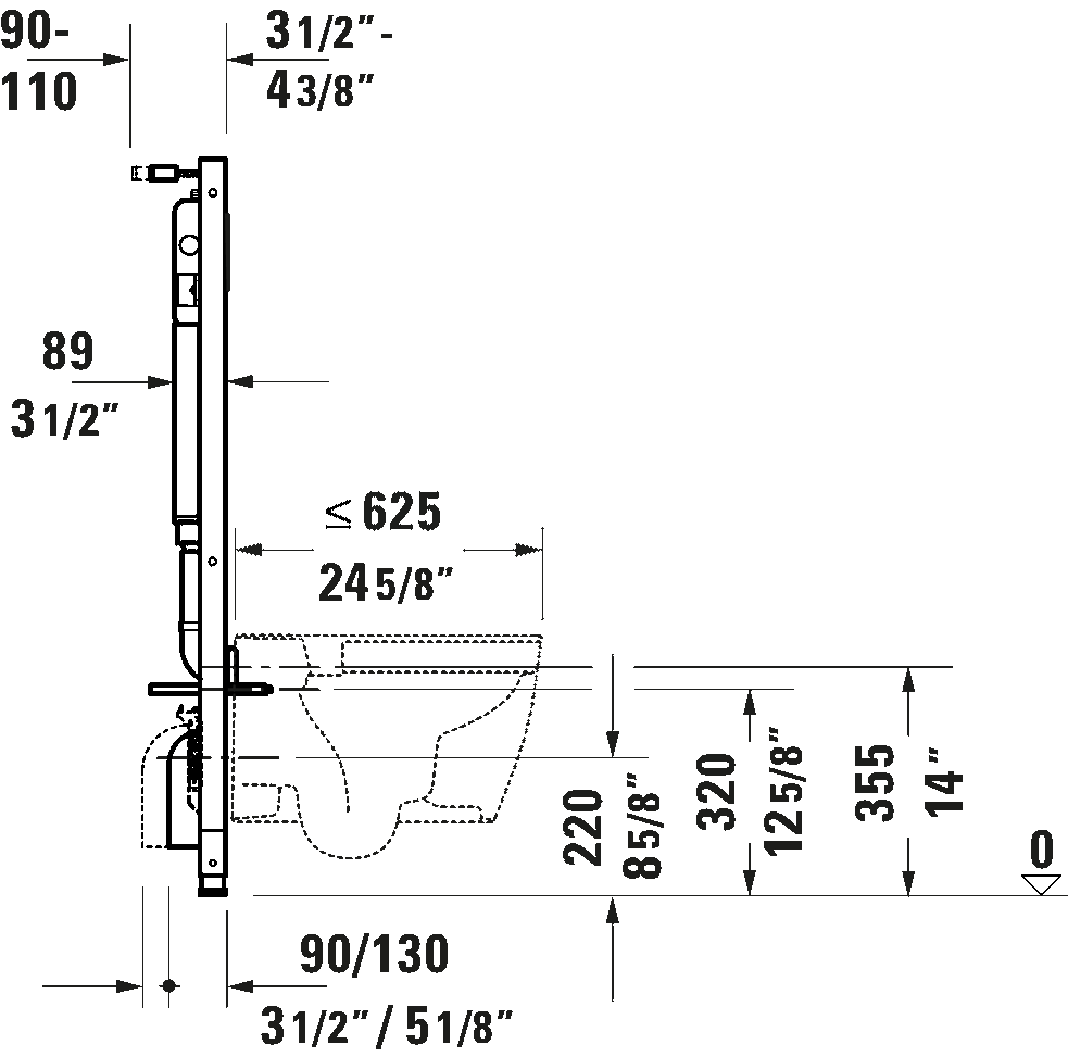 Duravit DuraStyle Wall Hung Toilet (FULL SET ) — Construction ...