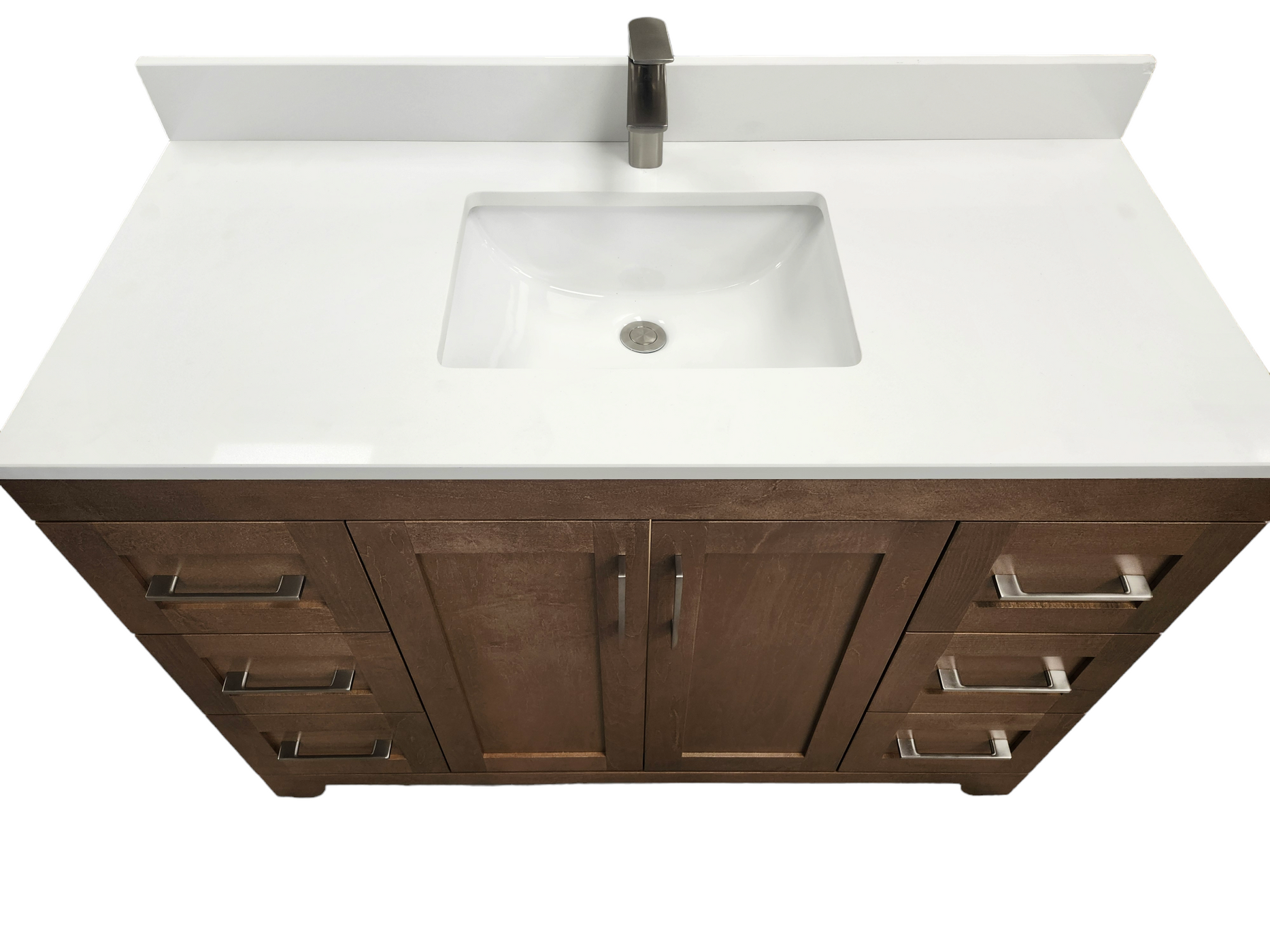 CANADIAN MAPLE 42" - Tuscon Calo Bathroom Vanity With White Quartz Cou ...