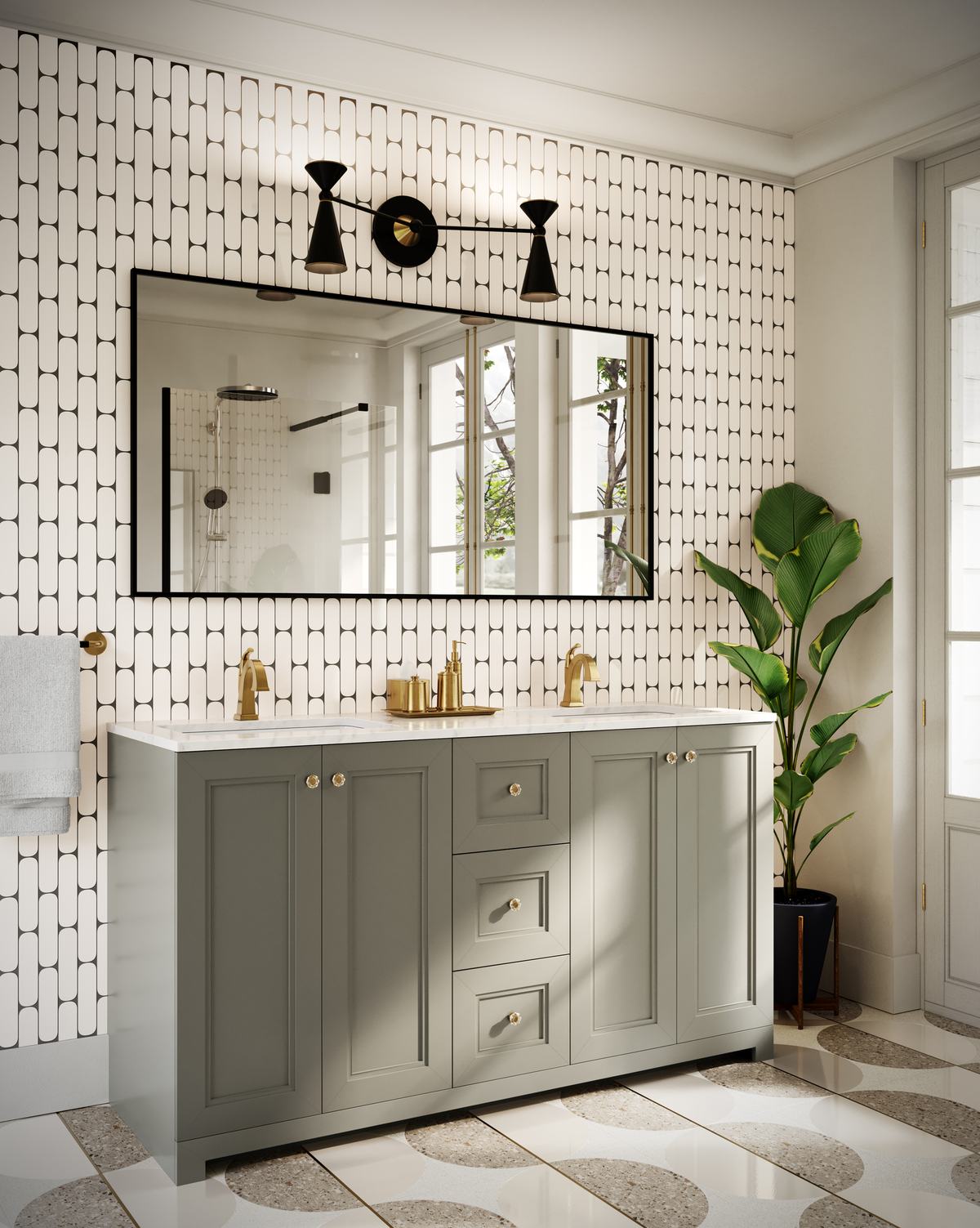 CABINETSMITH- 60" Double Sink CANADIAN Bathroom Vanity With Quartz top ...