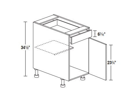 24" Deep Single Drawer/Door Base — Construction Commodities Supply Inc.