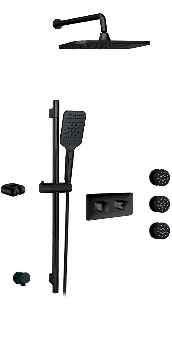 AQUABRASS INABOX03– 3 WAY SHOWER SYSTEM with 3 BODY JETS INCLUDING ROU ...