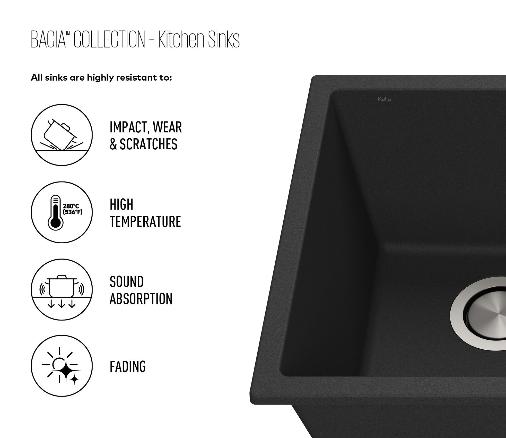 KALIA - Bacia - kitchen sink 27" Drop-in ( 3 COLORS AVAILABLE ...