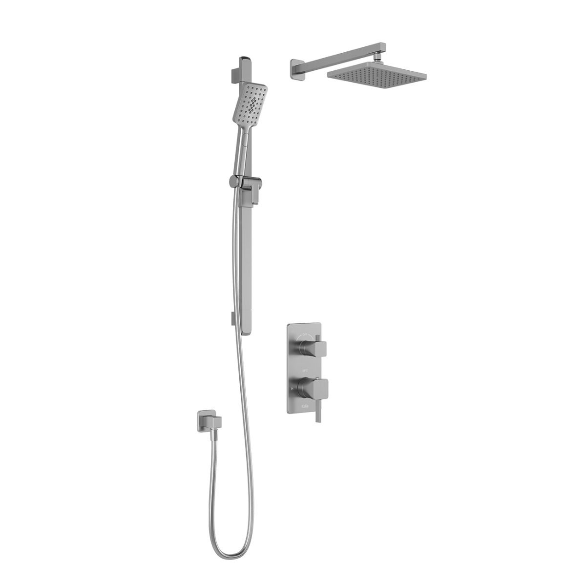 Kalia Square One Thermostatic Shower System 10" Shower Head with Wall ...